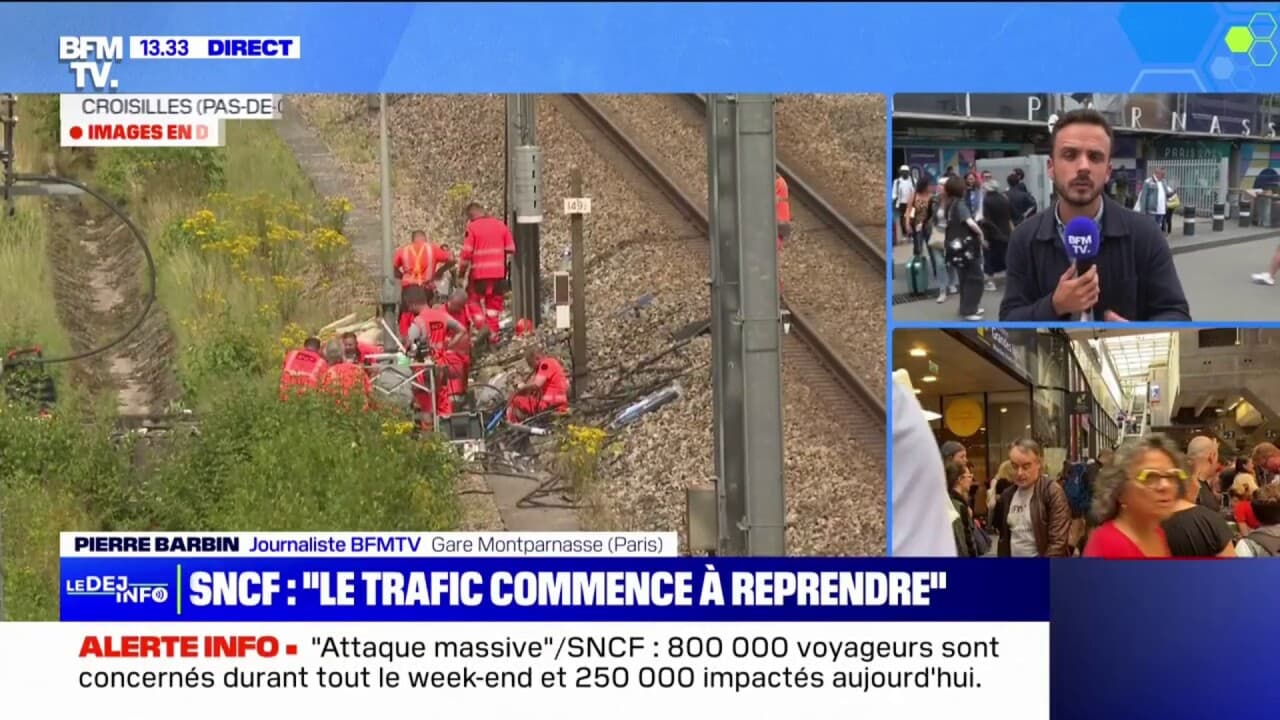 Sabotages sur le réseau SNCF: "Le trafic commence à reprendre", selon ...