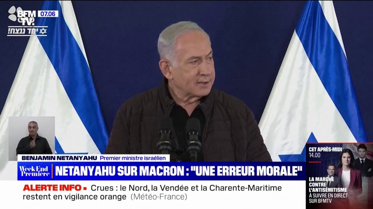 Appel d'Emmanuel Macron au cessez-le-feu à Gaza: Benjamin Netanyahu ...