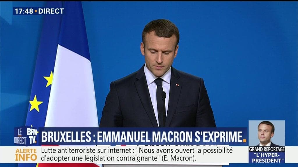La conférence de presse d'Emmanuel Macron à Bruxelles