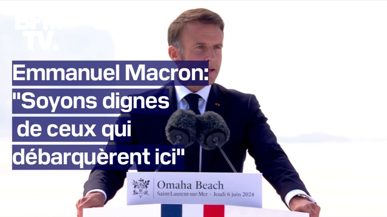 80 ans du Débarquement: le discours d'Emmanuel Macron à la cérémonie ...