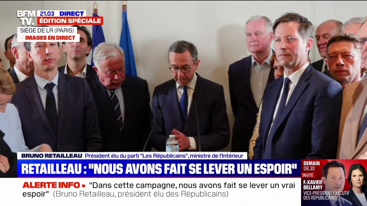 Bruno Retailleau (LR): "La droite est bien vivante et elle est ce soir debout"