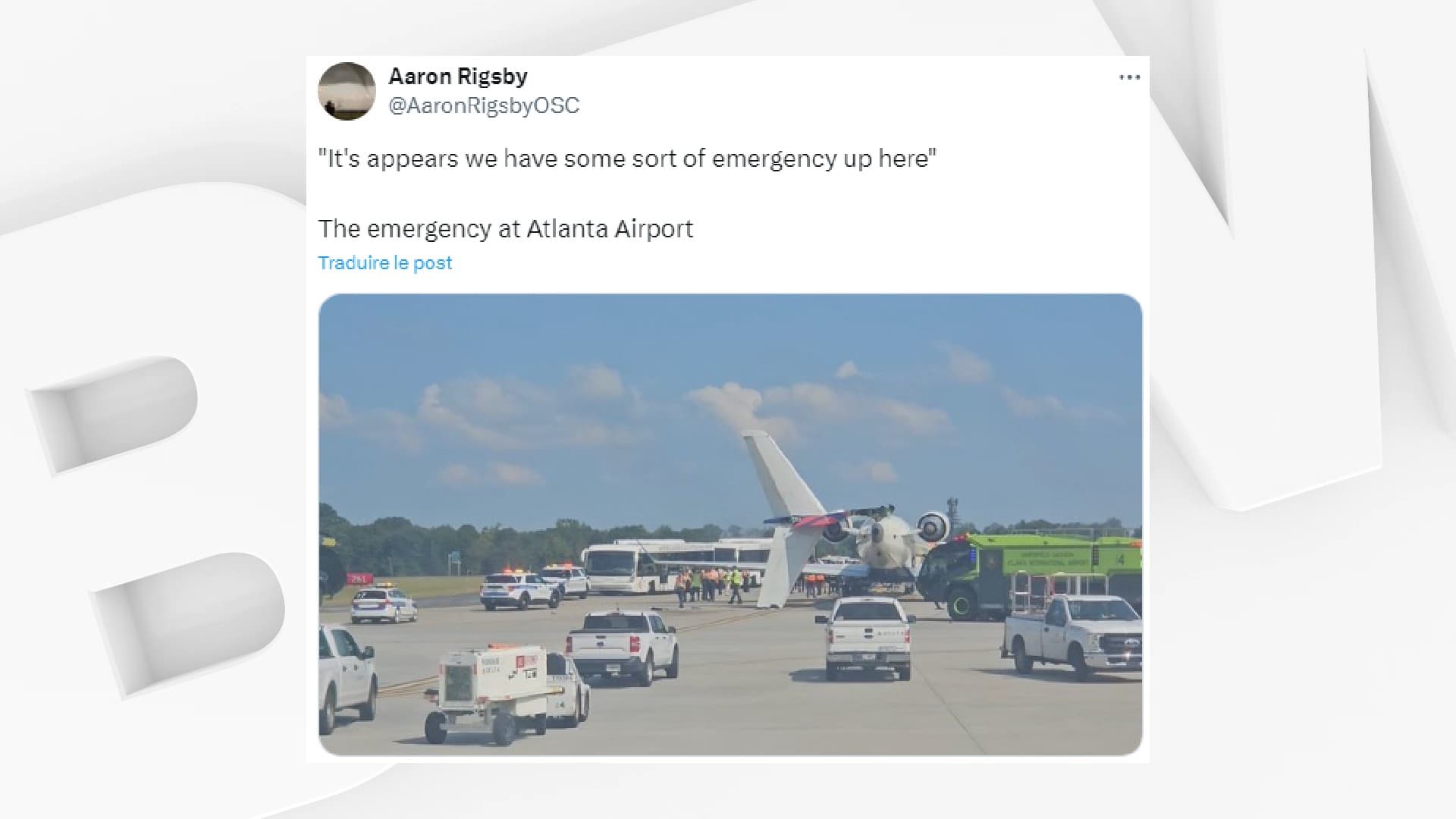 États-Unis: deux avions entrent en collision à l'aéroport d'Atlanta, la ...