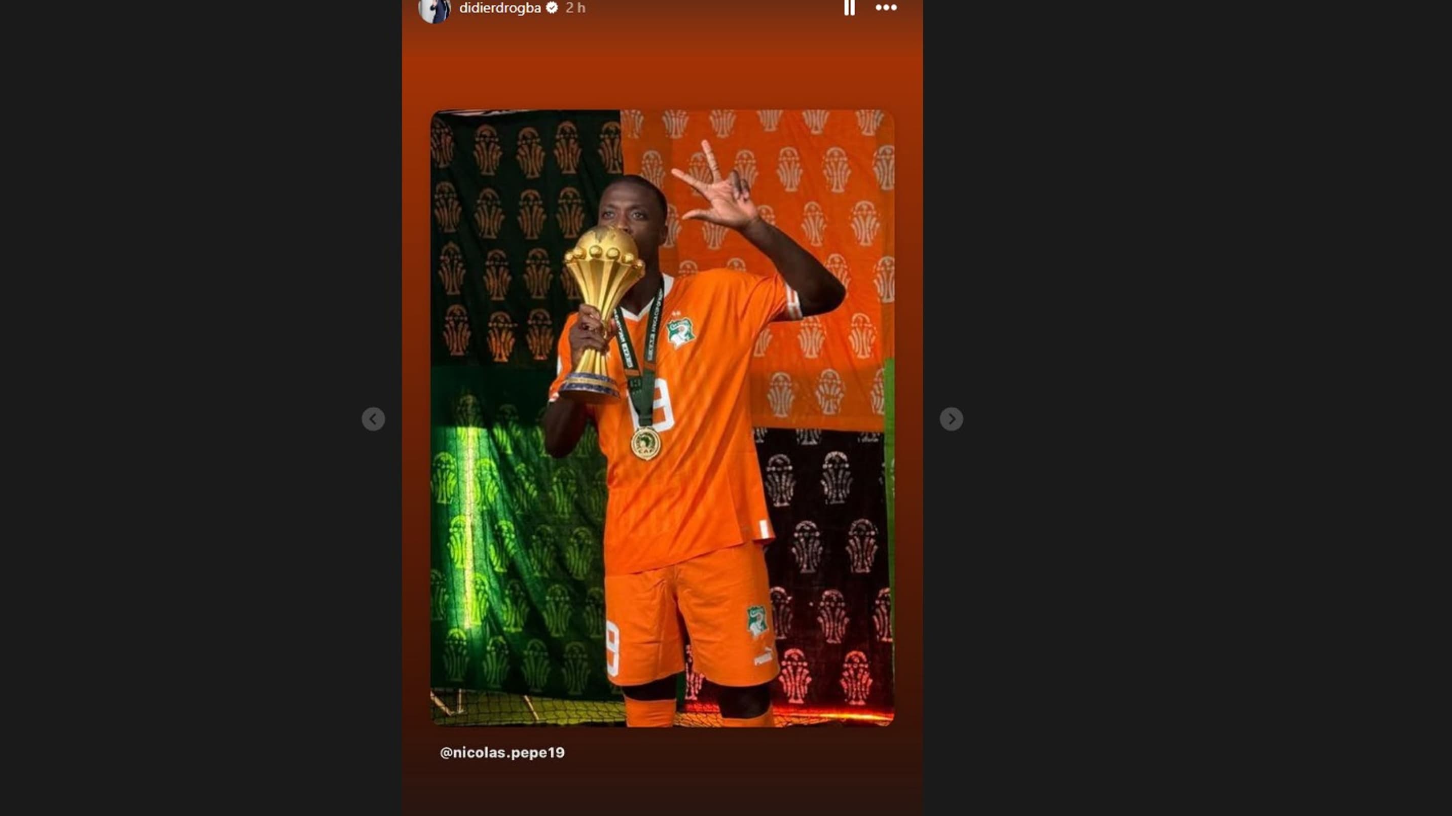 "Force à toi fils", le puissant soutien de Didier Drogba à Nicolas Pépé après sa non-sélection ...