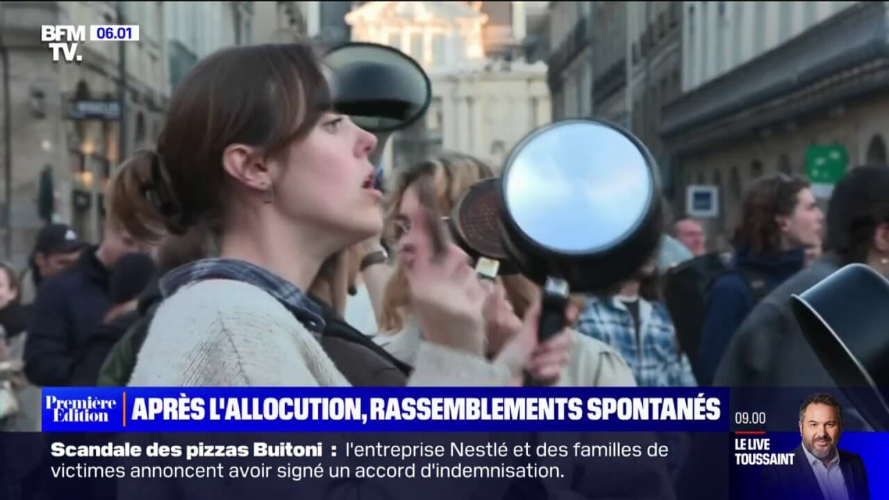 Après l'allocution d'Emmanuel Macron, des rassemblements spontanés dans ...