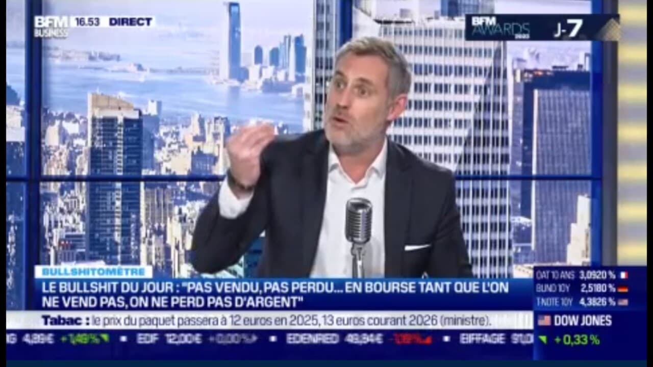 Bullshitomètre :"En Bourse tant que l'on ne vend pas on ne perd pas ...