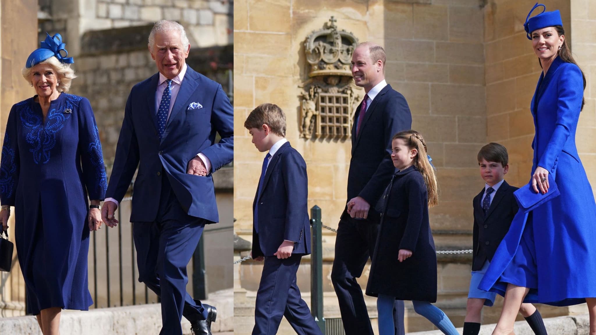 La famille royale réunie à Windsor pour la première messe de Pâques de ...